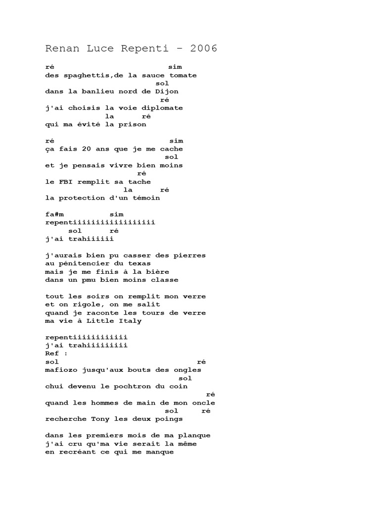 Renan Luce Repenti | PDF