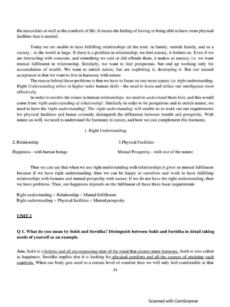 UHV-II Unit-2 Notes MMK | PDF