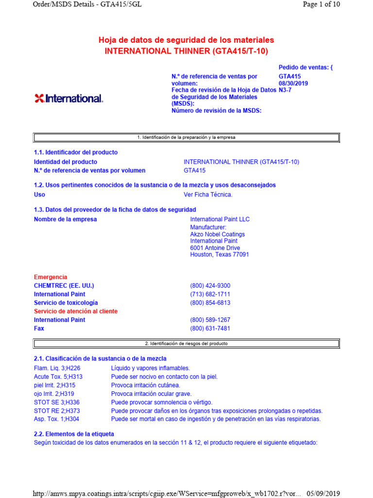 HS Gta415 | PDF | Agua | Química