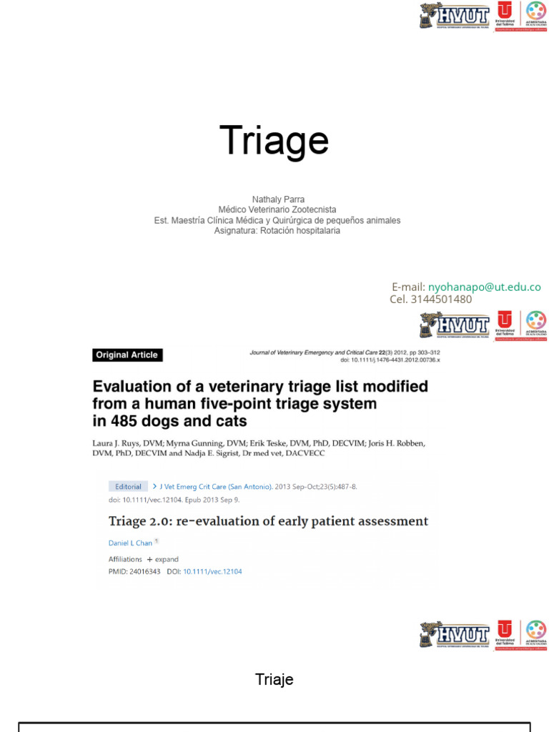 8. Triage | PDF | Medicina CLINICA | Especialidades Medicas