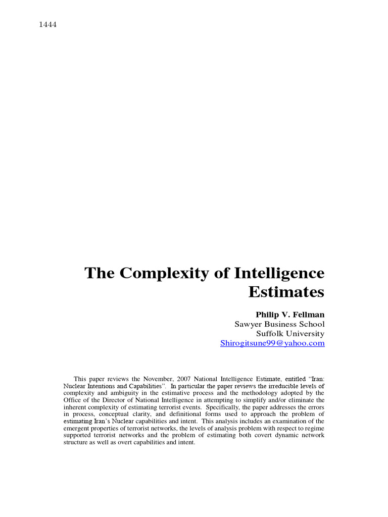 05.3 The Complexity of Intelligence Estimate | PDF