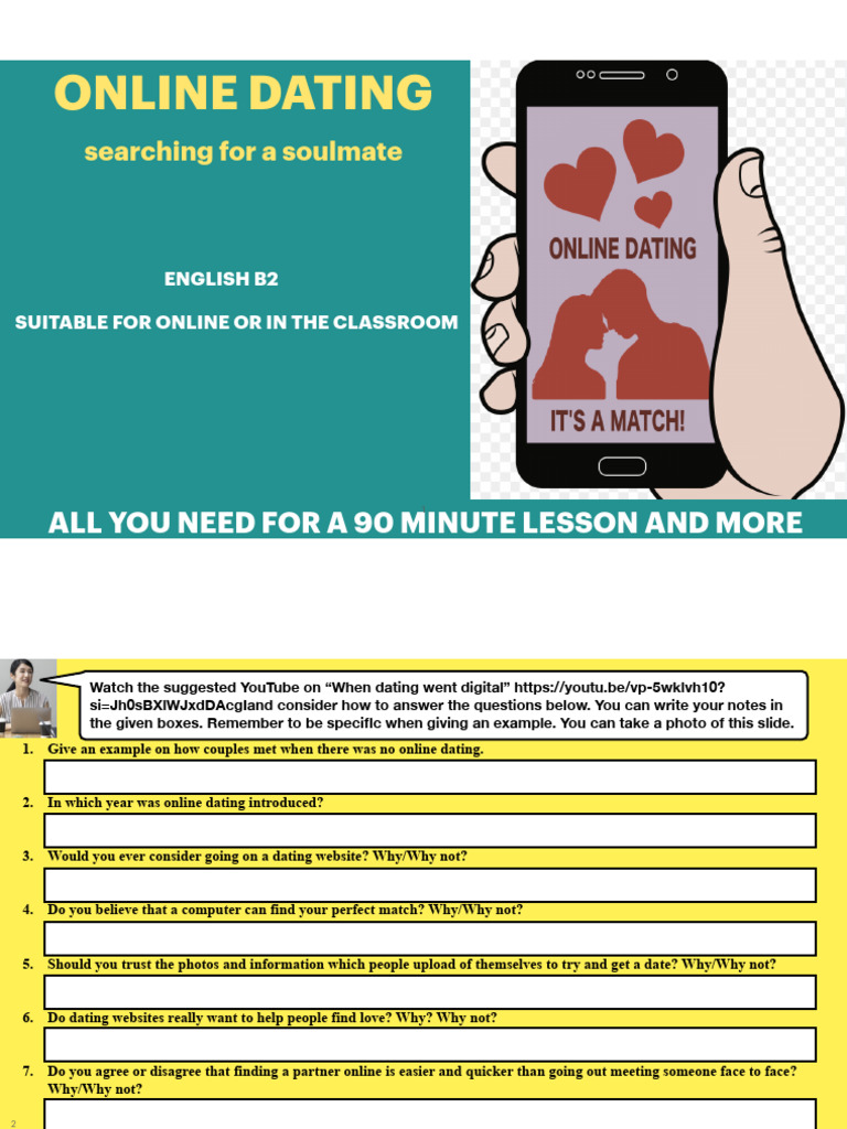 Online Dating Lesson Guide | PDF | Courtship | Part Of Speech