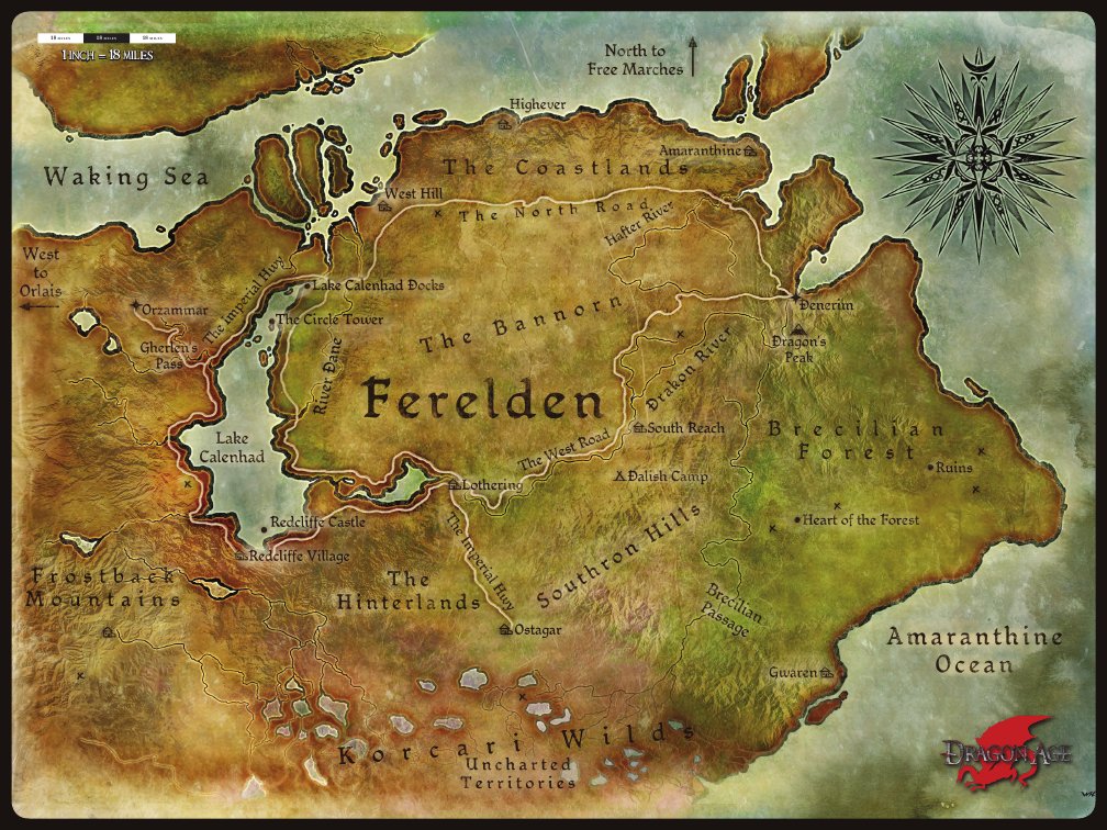 Dragon Age RPG, Set 1 - Ferelden Map | PDF