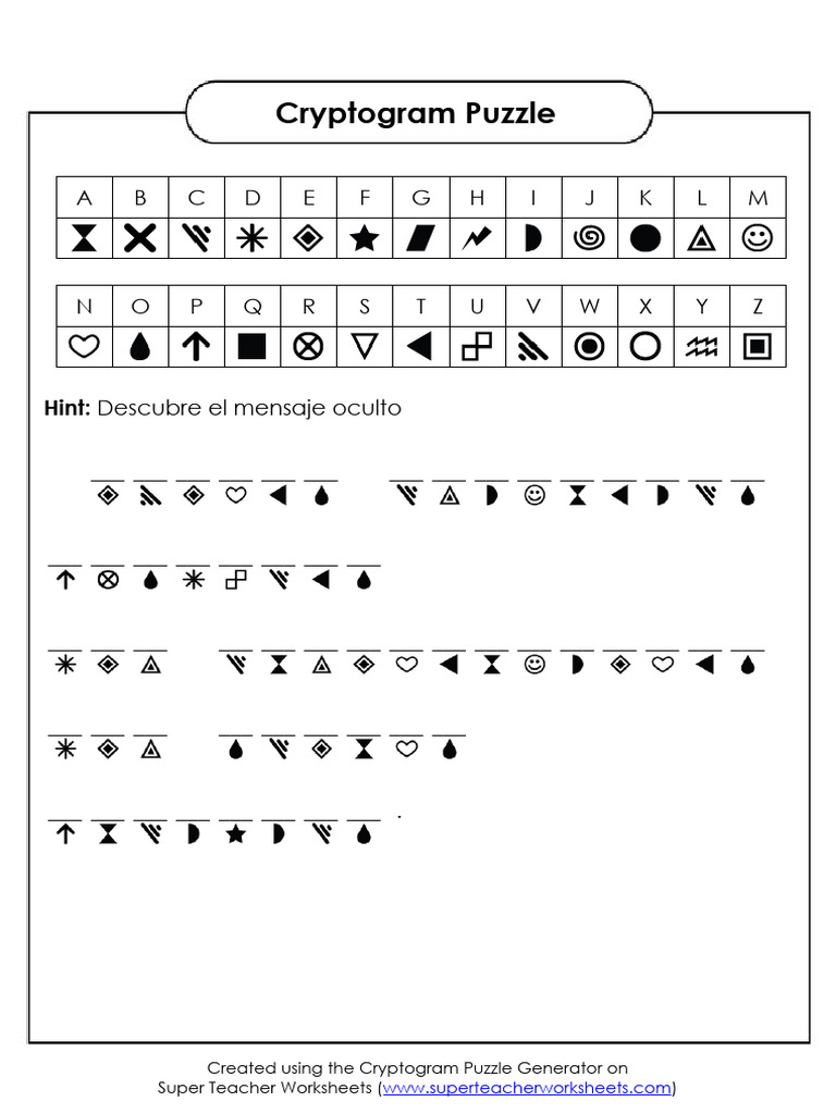 Super Teacher Worksheets Cryptogram Puzzle | Download Free PDF ...
