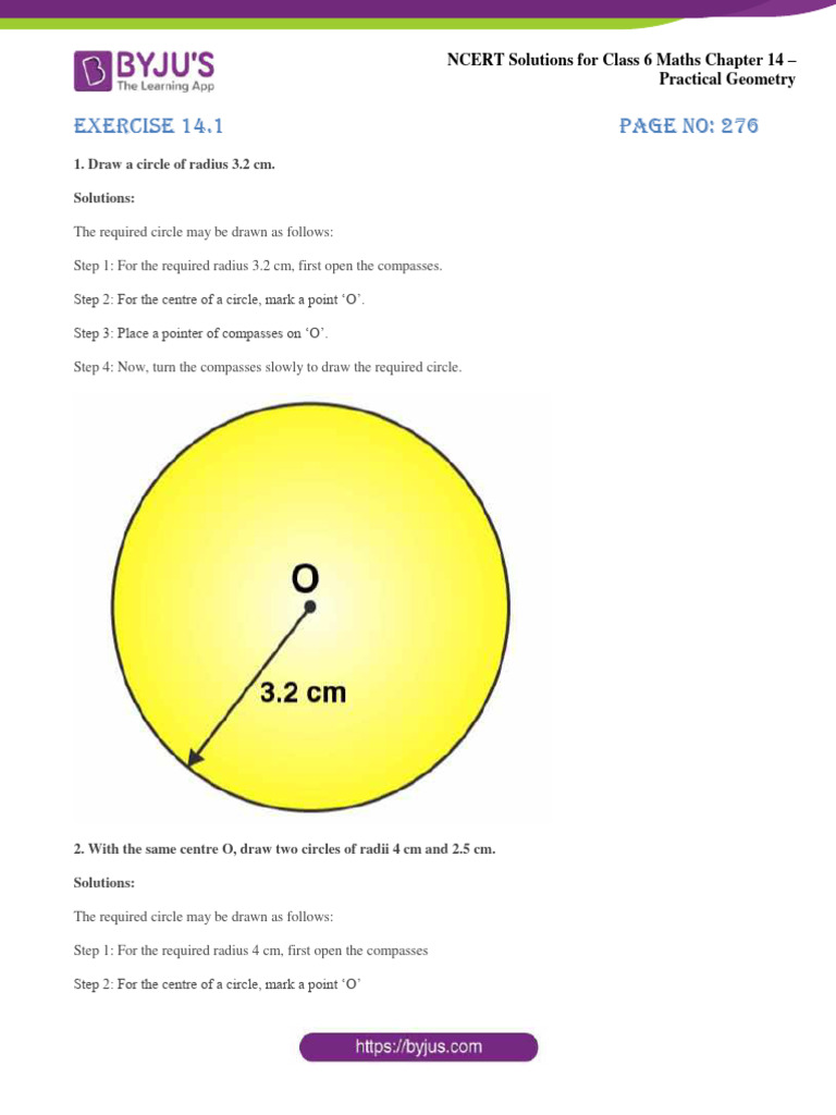 NCERT Solutions For Class 6 Maths Chapter 14 Practical Geometry | PDF NCERT Solutions For Class 6 Maths Chapter 14 Practical Geometry | PDF