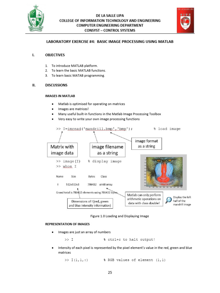 Laboratory Exercise 4 Consyst 1 Pdf Matlab Rgb Color Model 