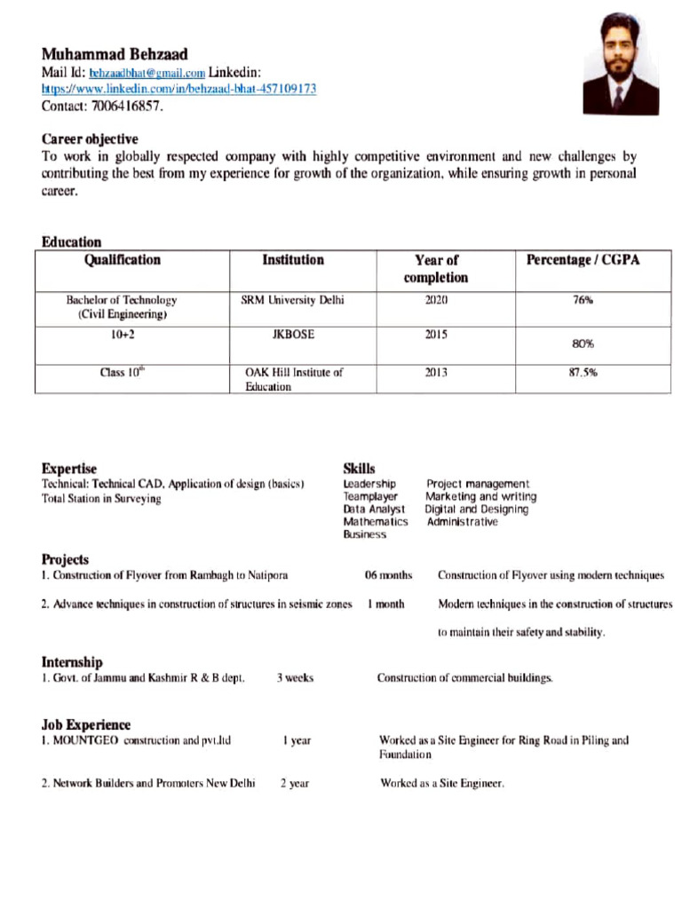 Behzaad Resume-1 | PDF | Engineering