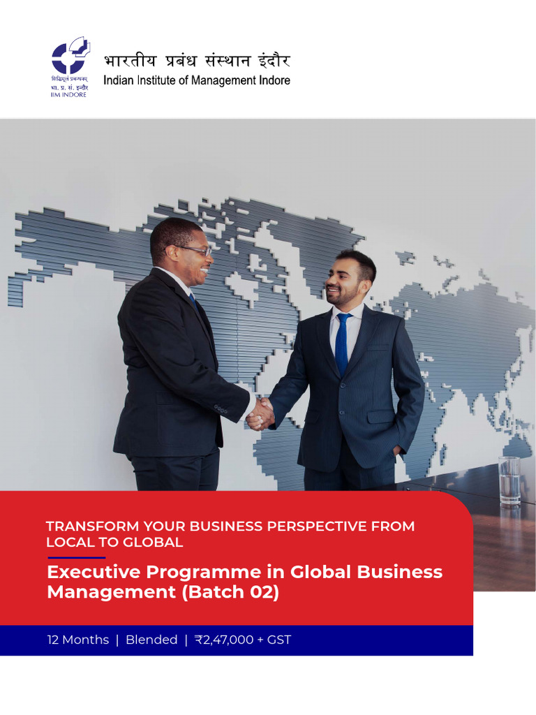 IIM Indore EPGBM Brochure | PDF | Globalization | Supply Chain