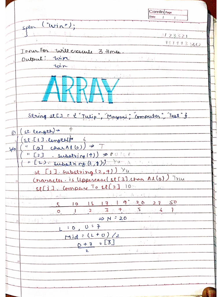 Array Notes | PDF
