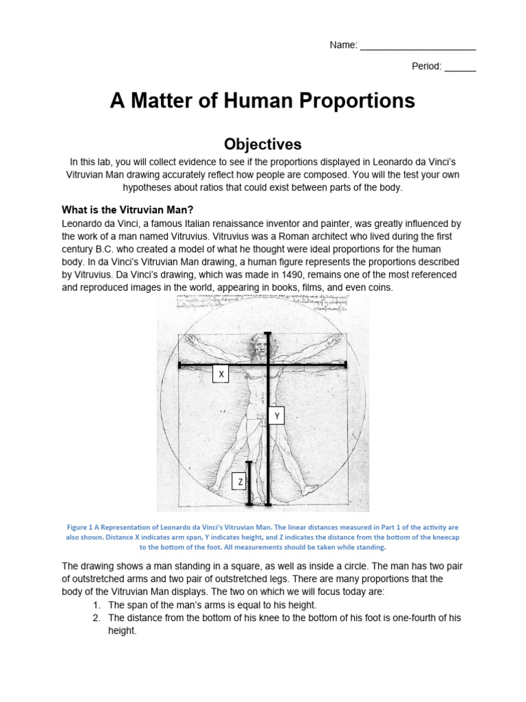 Vitruvian Man Student Worksheet | PDF