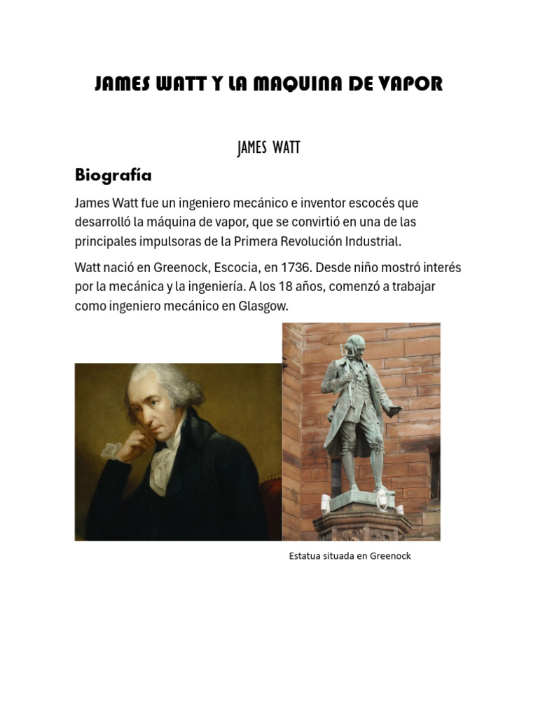 James Watt y La Maquina de Vapor | PDF | James Watt | Máquina de vapor