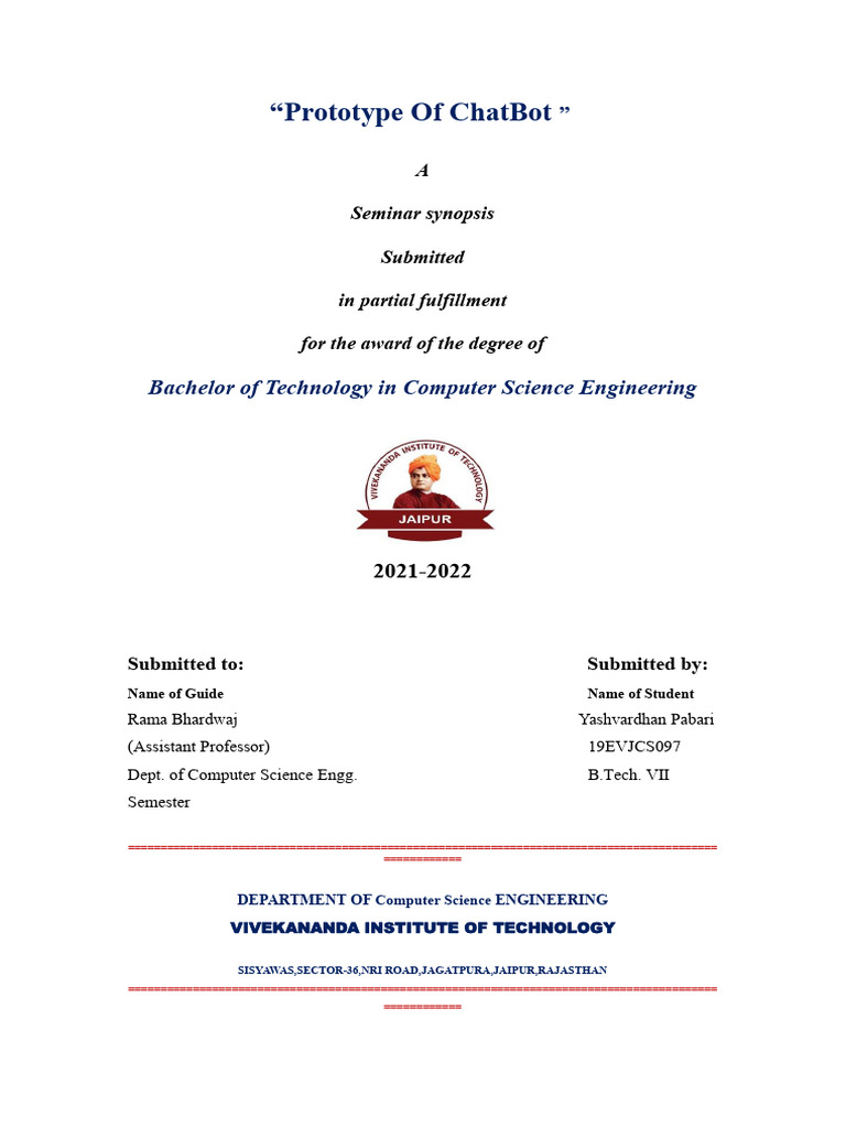 Prototype of ChatBot Short | PDF | Artificial Intelligence ...