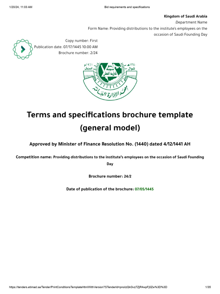 Bid Requirements and Specifications | PDF | Bankruptcy | Employment