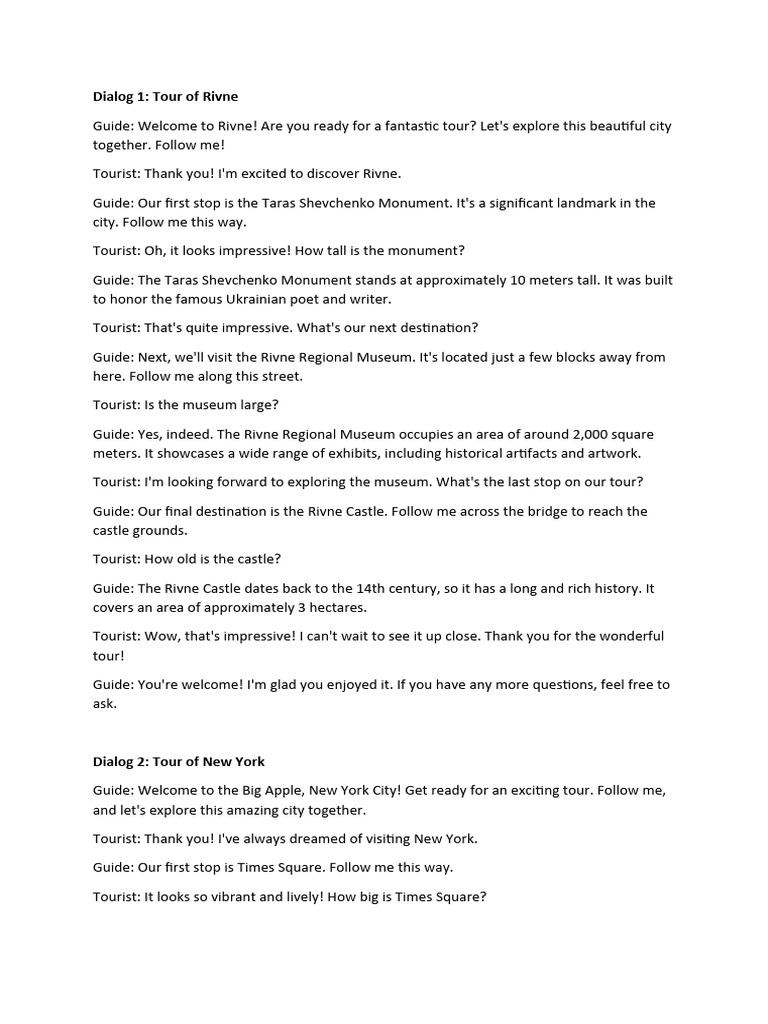 Giving A Tour (Dialogs) | PDF