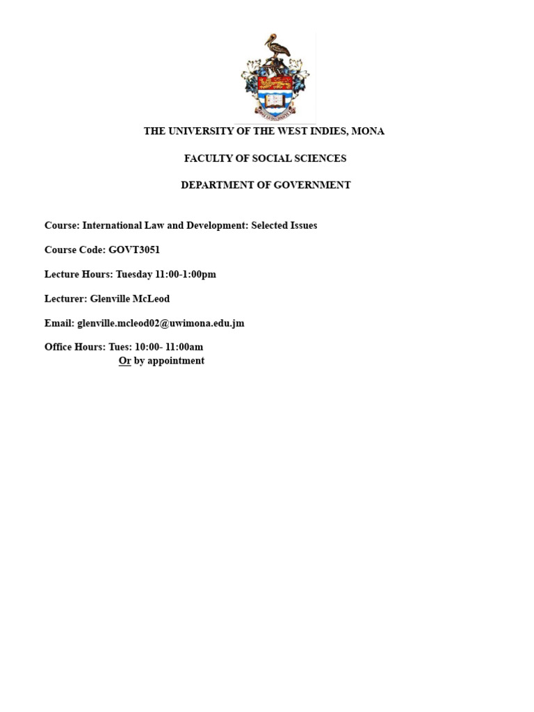 GOVT3051 - Course Outline (Sem II 23-24) | PDF | United Nations ...