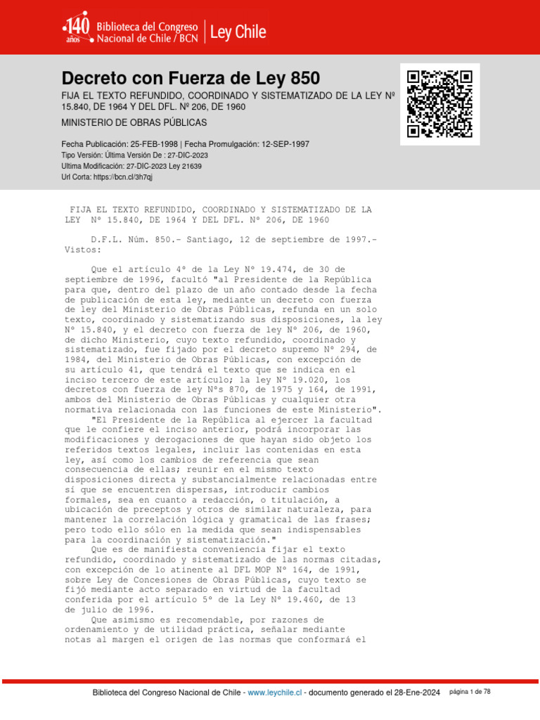 DFL-850_25-FEB-1998 | PDF | Agua | Chile
