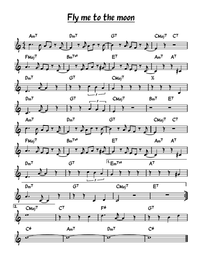 Fly - Me - To - The - Moon (C) | PDF