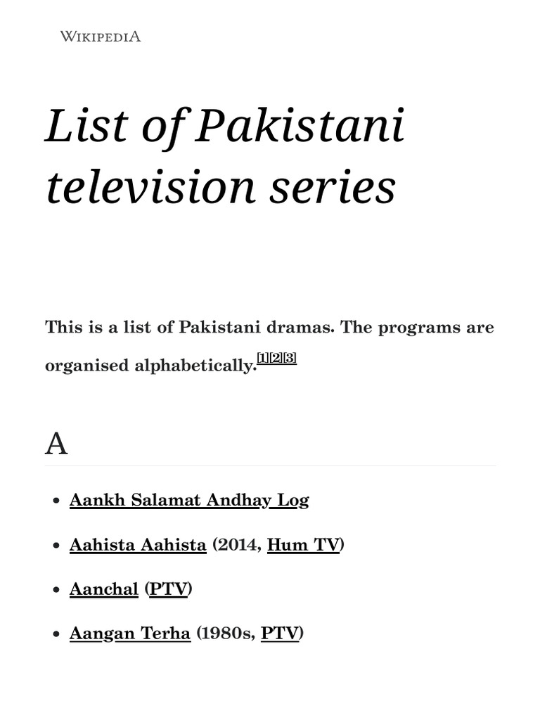 Comprehensive List of Pakistani Dramas | PDF | Drama Television Series ...