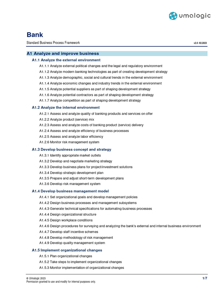 Bank Process Framework | PDF