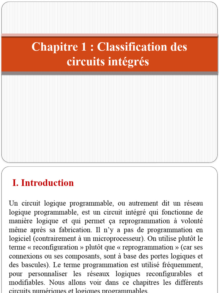 Chapitre 1 Classification Des Circuits Intégrés | PDF | Circuit intégré ...