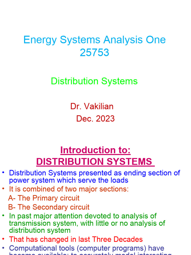 ppt11 Distribution Systems | PDF
