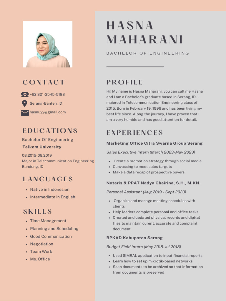 RESUME - Hasna Maharani | PDF | Information Science | Human Communication