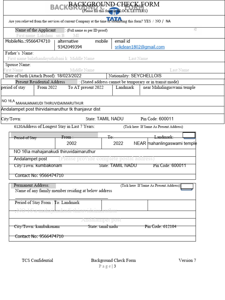 BGC Form Imitation1 | Download Free PDF | Background Check | Justice