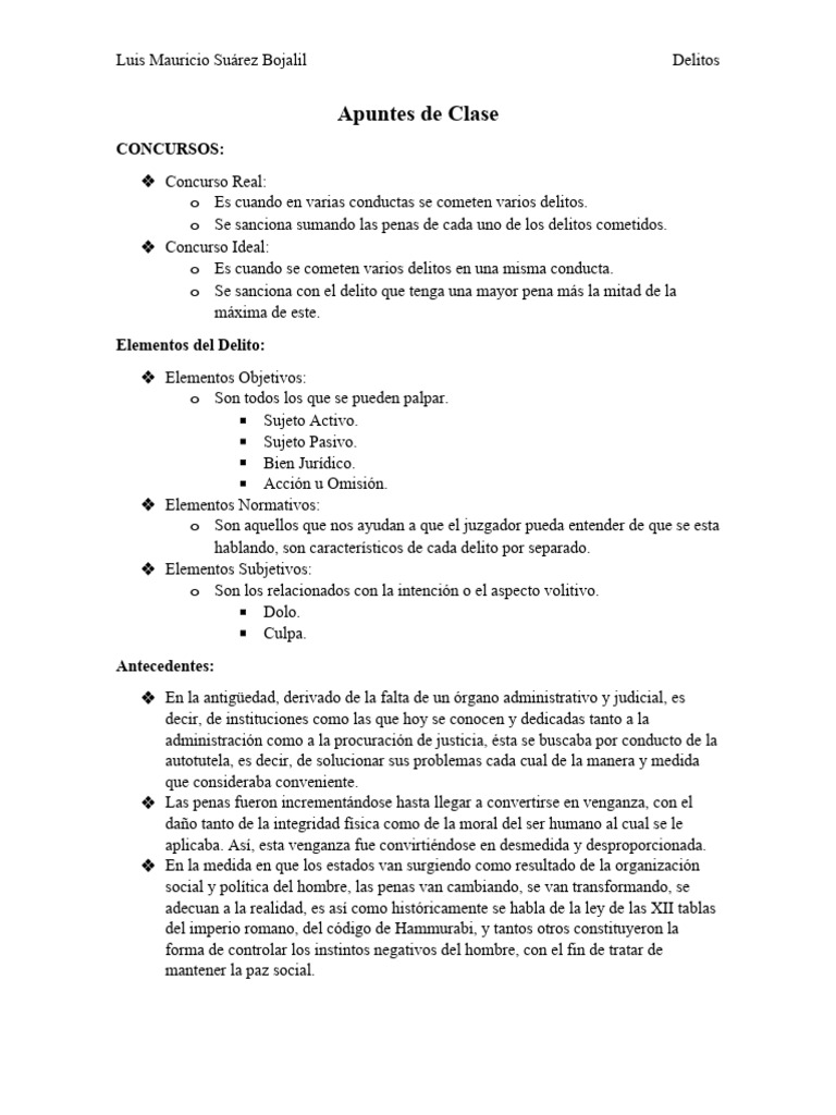 Apuntes de Clase Delitos | PDF | Derecho penal | Trata de personas