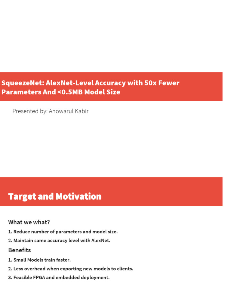 Squeezenet Presentation | PDF