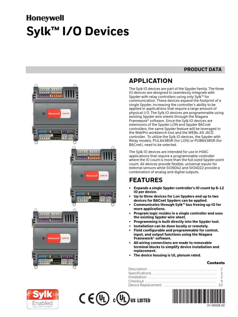 Dispositivos de ES Sylk™ Honeywell | PDF | Programmable Logic Controller | Computing