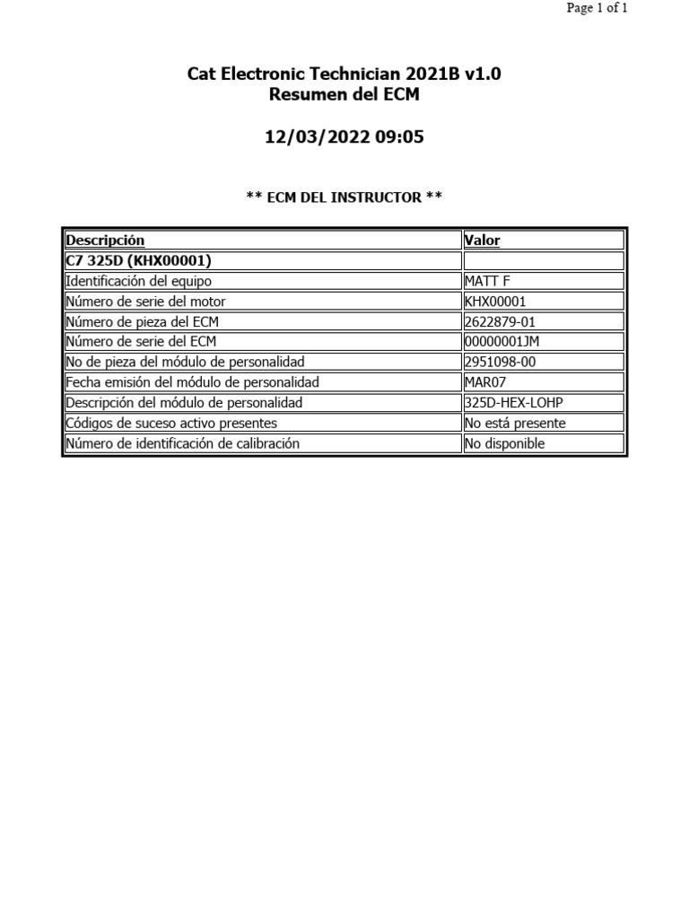 Motor C7 - Resumen ECM | PDF