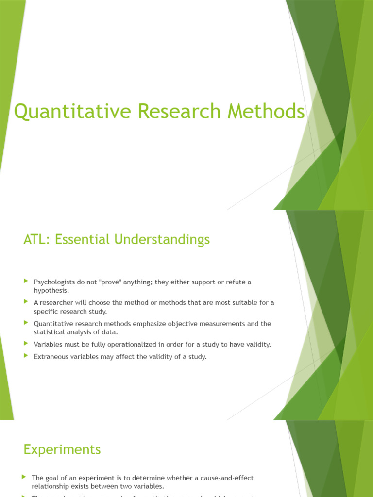 Quantitative Research Methods | PDF | Experiment | Hypothesis