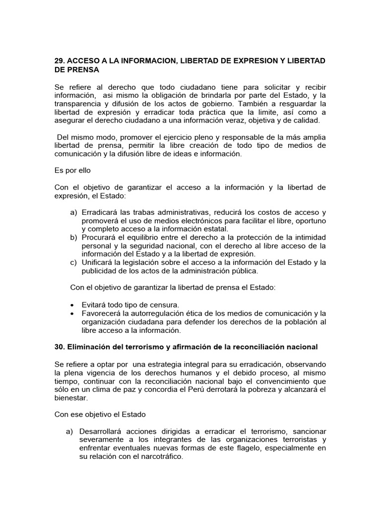 Acceso A La Informacion, Libertad de Expresion y Libertad de Prensa | PDF | Agua | Reducción de ...