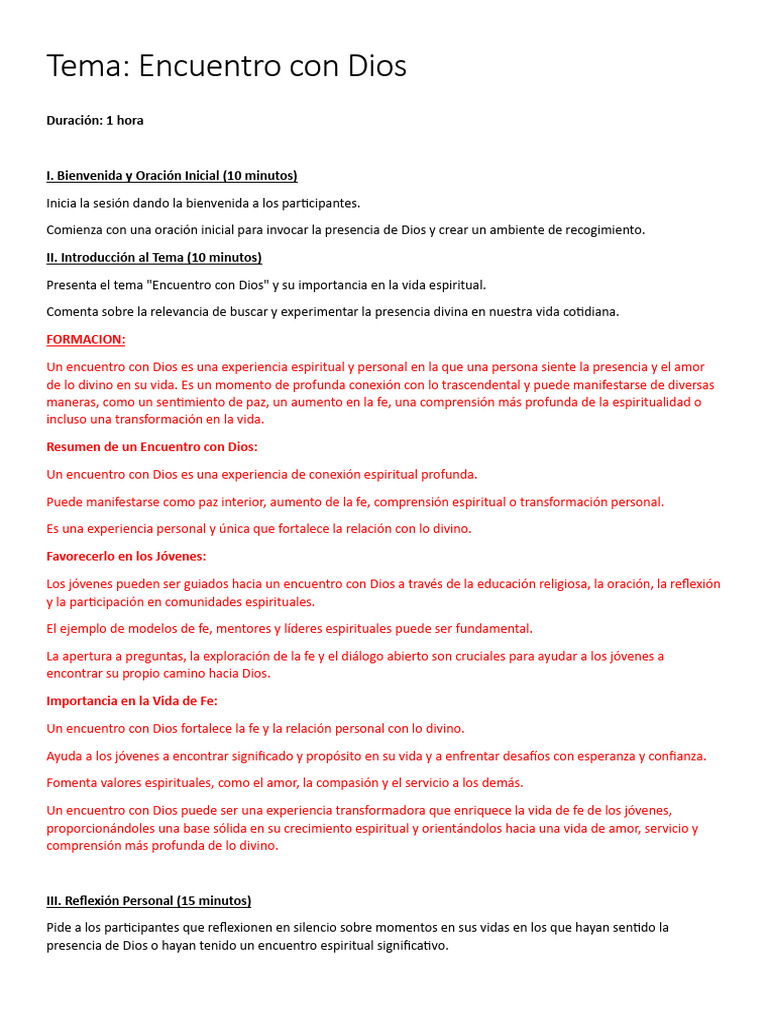 Tema Encuentro Con Dios | PDF | Dios | Divinidad