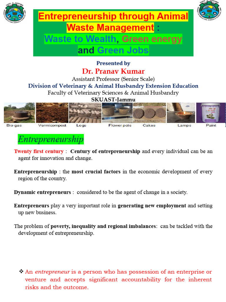 Waste To Wealth | PDF | Biogas | Entrepreneurship