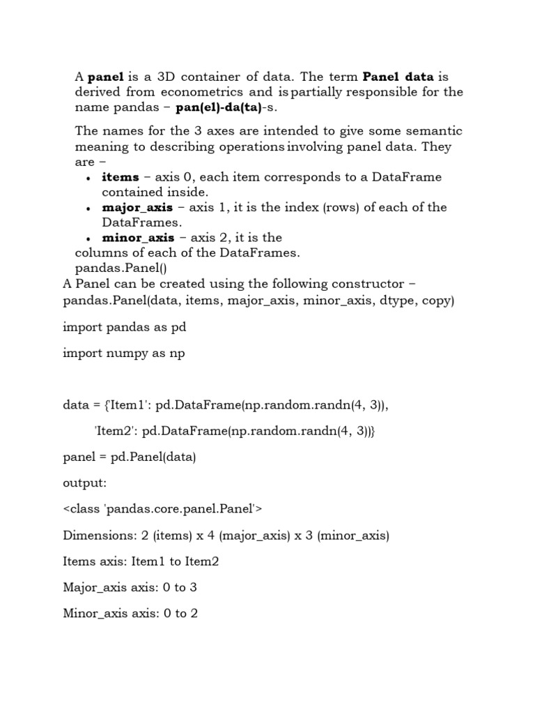 Panel & Multiindex | PDF | Data Management | Computing