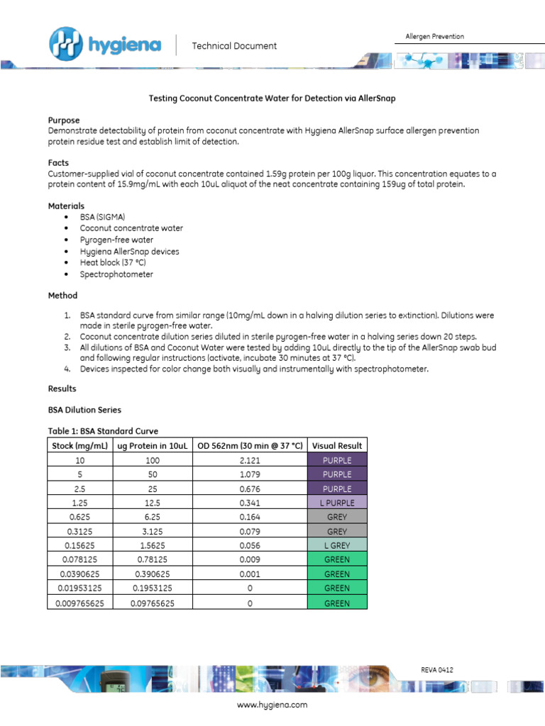 Coconut Allergen Detection with AllerSnap | PDF | Applied And ...