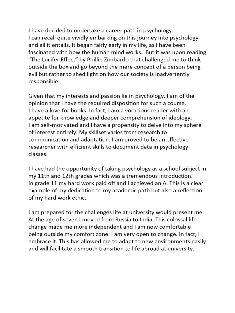 Personal Statement 2024 Copy 2 | PDF | Psychology | Knowledge