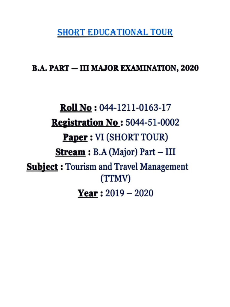 TTMV Short Field Report 2019-2020 | PDF