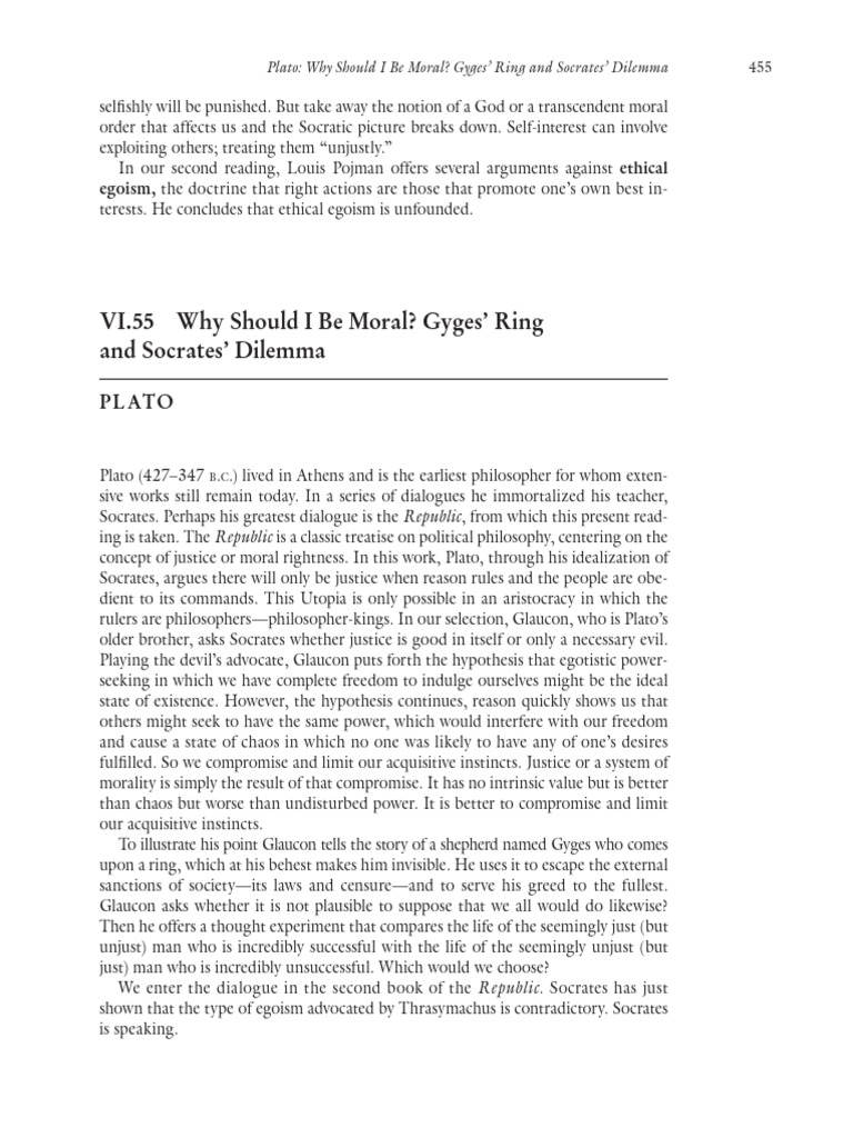 The Ring of Gyges For Gethics | PDF | Socrates