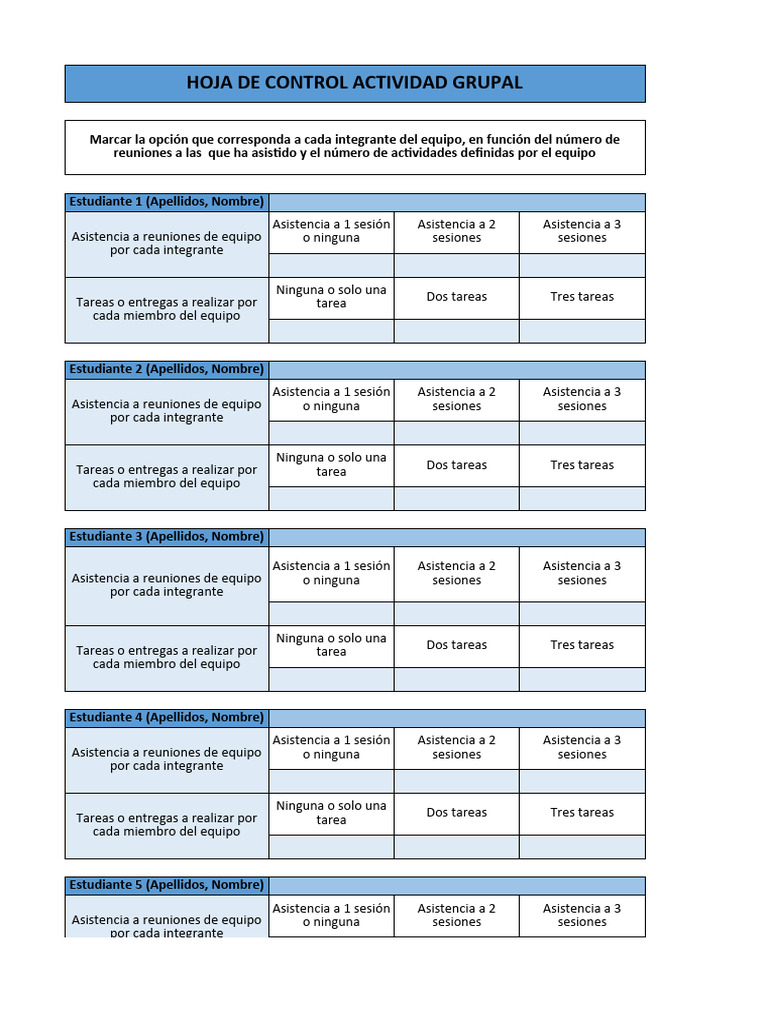 Hoja de Control | PDF