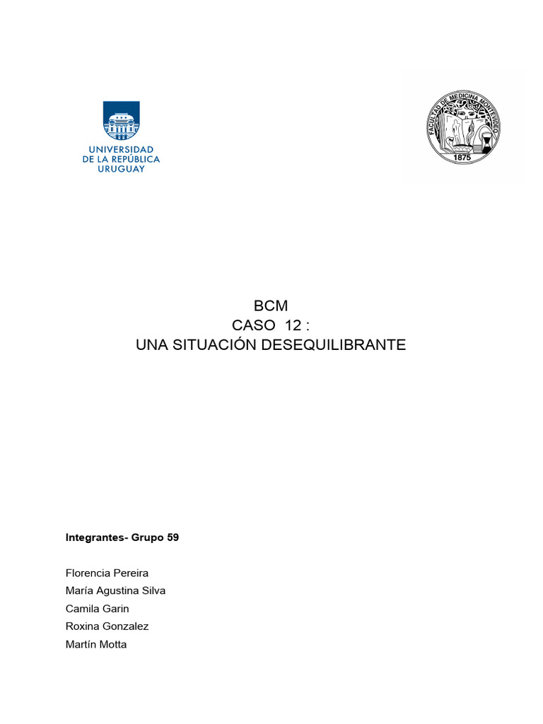 Caso 12 - BCM - Una Situación Desequilibrante | PDF | Potasio | Química