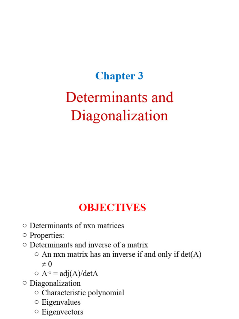 LA - 3. Determinants | PDF | Eigenvalues And Eigenvectors | Determinant