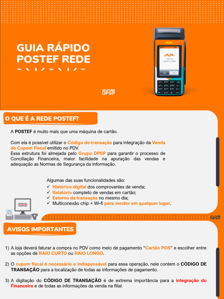 Guia Rápido Postef Rede | PDF | Ponto de venda | Rede de computadores