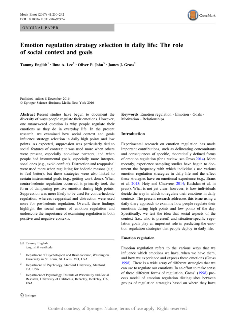 !artigo 3 - Gross, 2016 | PDF | Emotional Self Regulation | Emotions