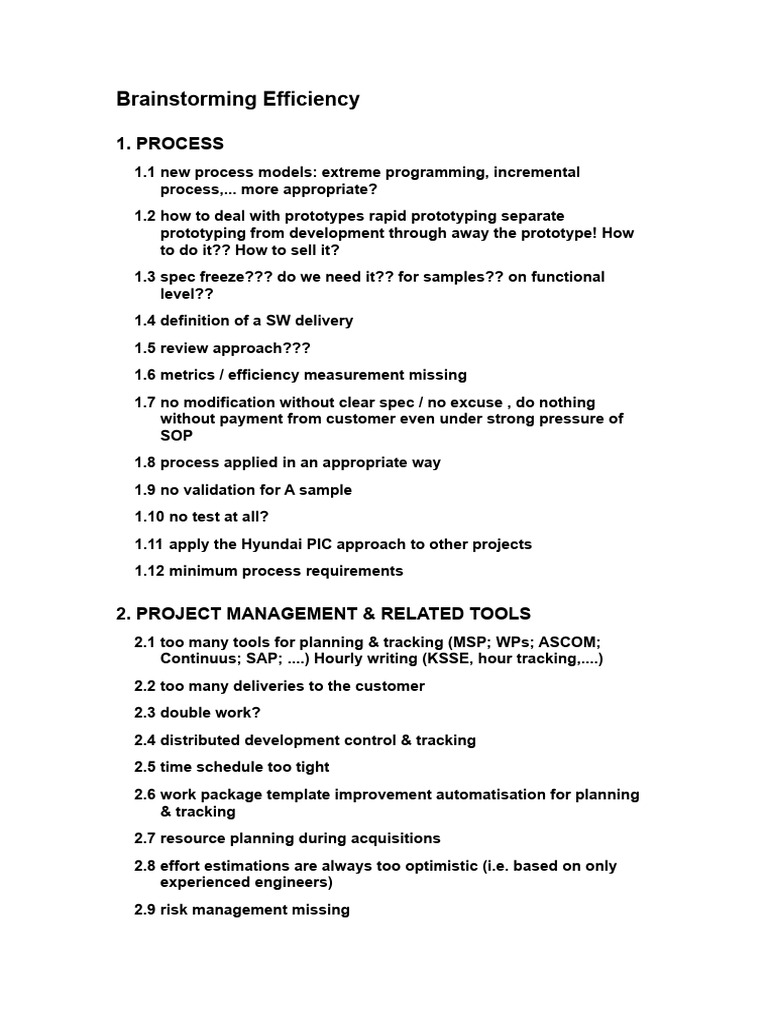 Brainstorming | PDF | Project Management | Systems Engineering