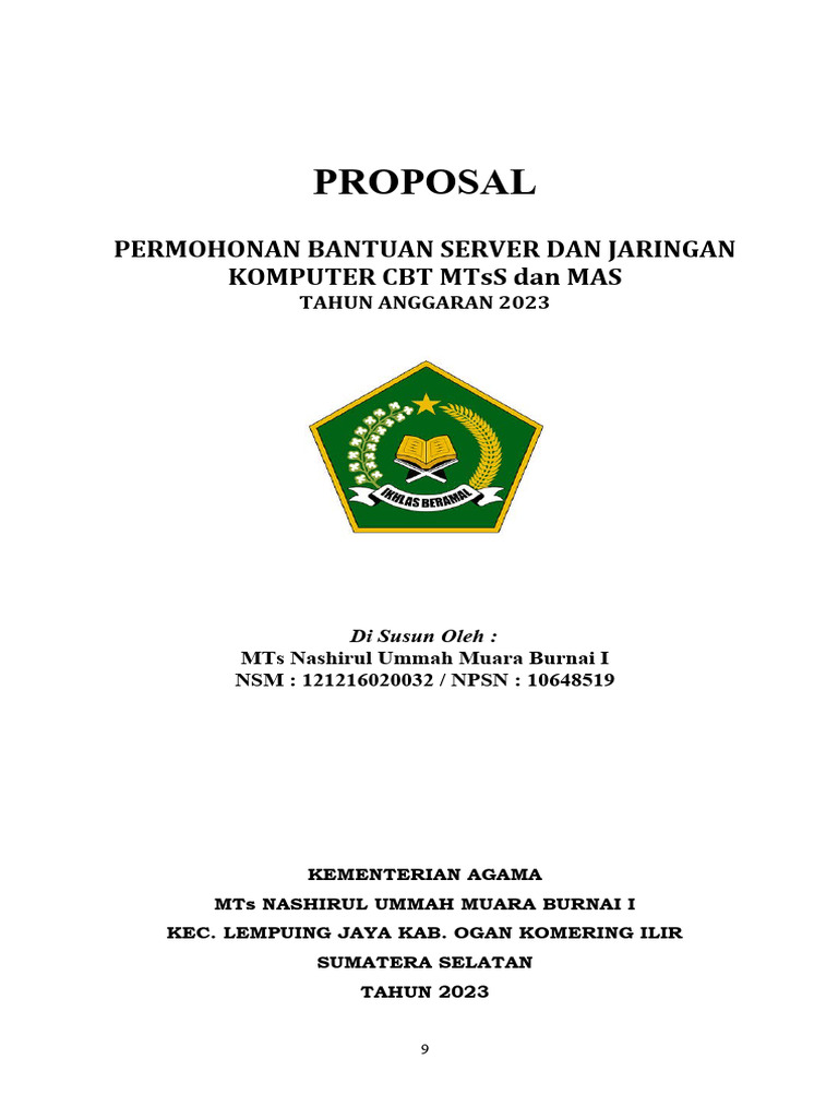 Proposal Bantuan Server Dan Jaringan Komputer CBT 2022 | PDF