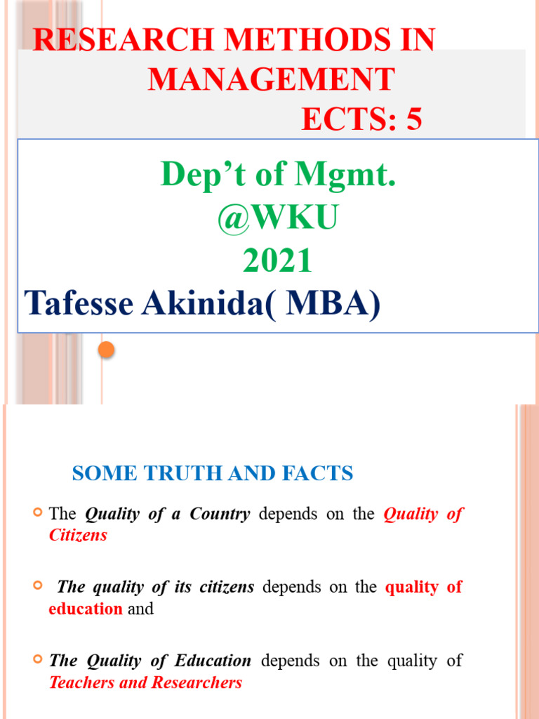 Research PPT 4 MGMT | PDF | Quantitative Research | Science