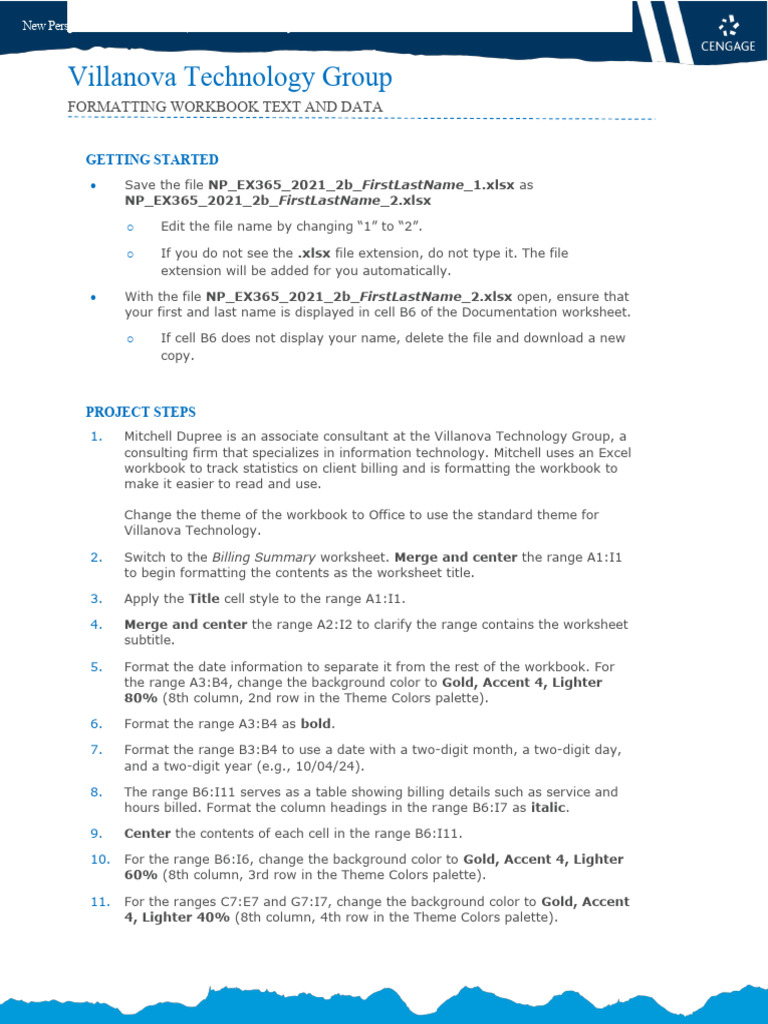 Instructions NP EX365 2021 2b | PDF | Microsoft Excel | Worksheet
