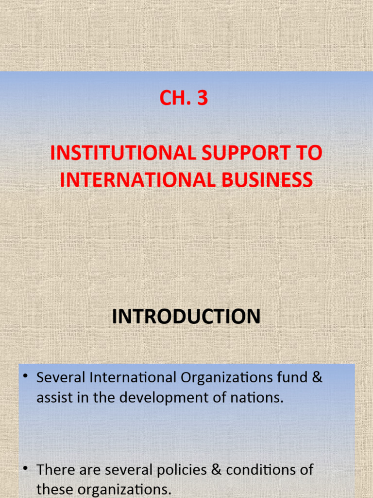 Institutional Support for Global Trade | PDF | Asian Development Bank ...